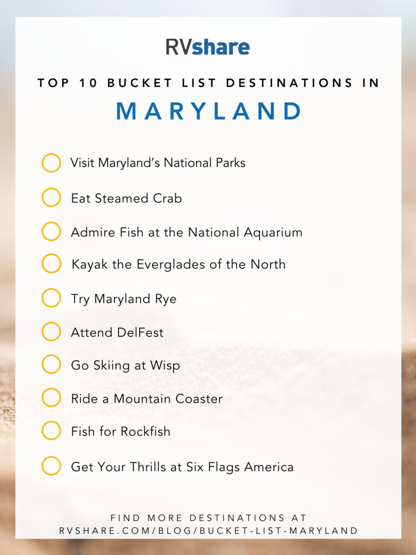 The Top 28 Bucket List Destinations in Maryland | RVshare