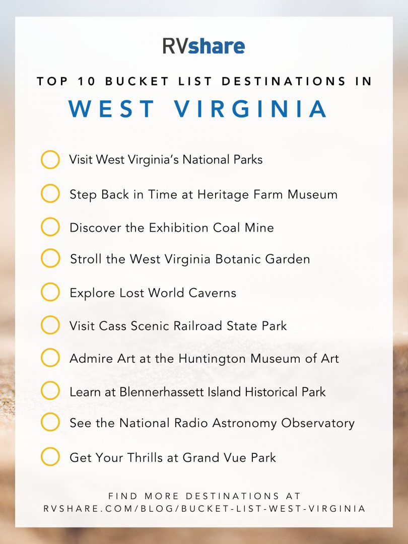 The Top 23 Bucket List Destinations in West Virginia | RVshare